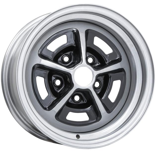 Wheel Vintiques 15x7 SS 396 Silver/Black 5x4.75" bolt 4.375" backspace ...