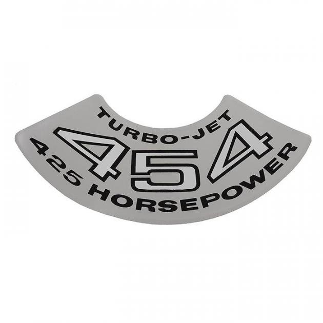 Full Size Chevy Air Cleaner Decal, 454ci/425hp Turbo-Jet | Classic Chevy