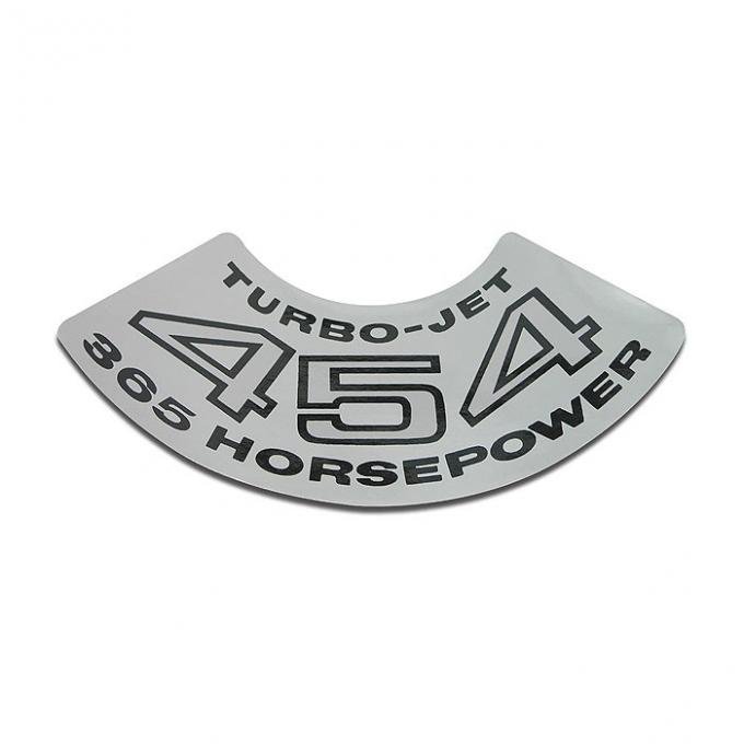Full Size Chevy Turbo-Jet Air Cleaner Decal, 454ci/365hp, 1970 ...