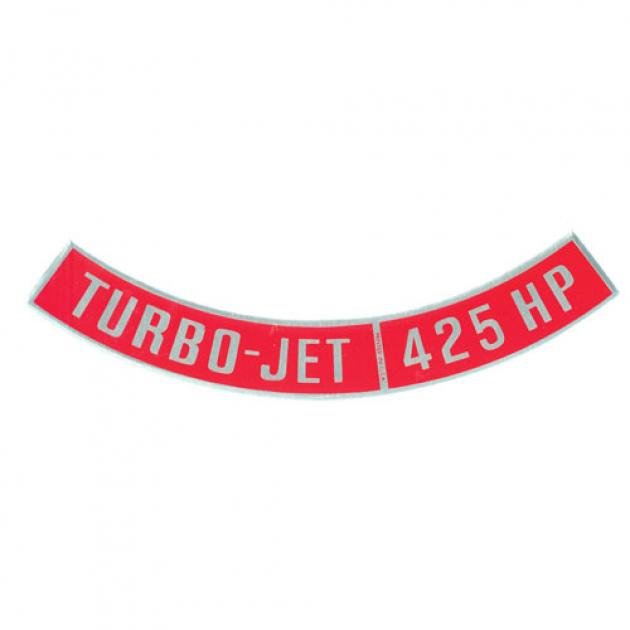 Full Size Chevy Air Cleaner Decal, 396ci Turbo-Jet 425hp, 1965-1969 ...