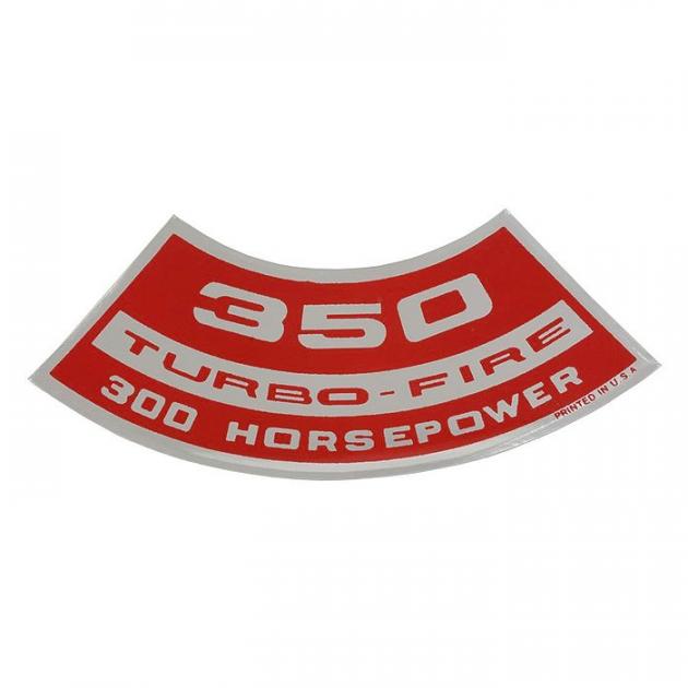 Full Size Chevy Air Cleaner Decal, Turbo-Fire, 350ci/300hp, 1969 ...