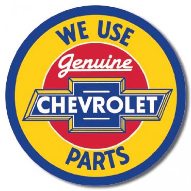 Tin Sign, Chevy Round Geniune Parts | Classic Chevy