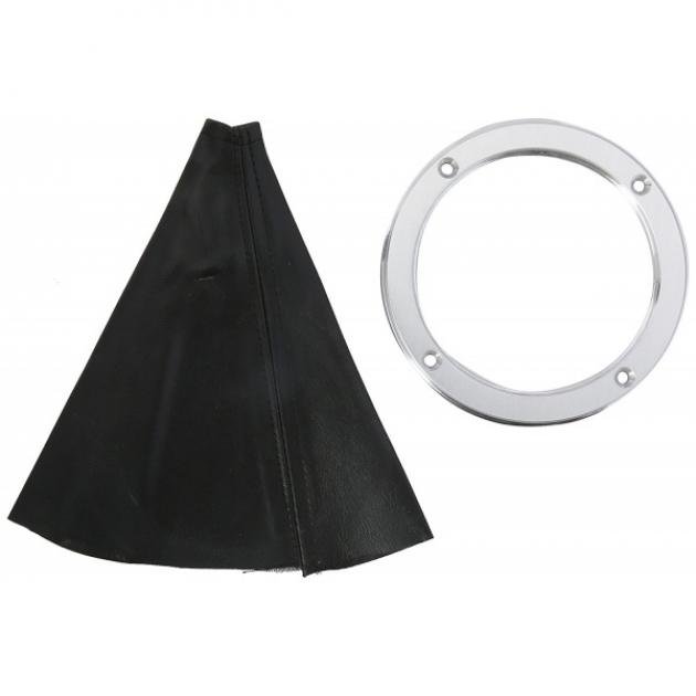 Billet Aluminum Round Shifter Boot Ring, Satin Finish, With Boot, Lokar ...