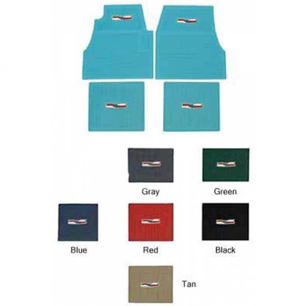 Chevy Floor Mats, Rubber, With Crest, 1955-1957 | Classic Chevy
