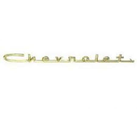 Chevy Hood Or Trunk Script, Chevrolet, Gold, 13, For V8 Bel Air, Show ...