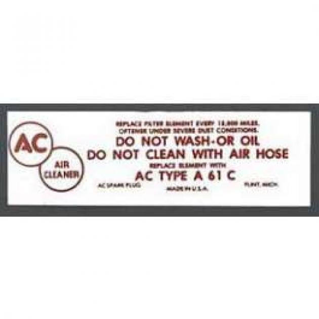Chevy Air Cleaner Decal, Fuel Injection, 1957 | Classic Chevy