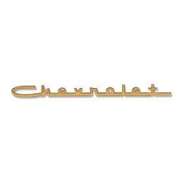 Chevy Hood Or Trunk Script, Chevrolet, Gold, 13, For V8 Bel Air, Show ...