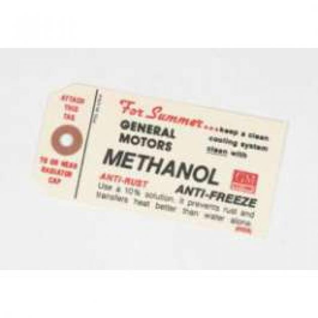 Chevy Methanol Anti-Freeze Tag, 1949-1954 | Classic Chevy