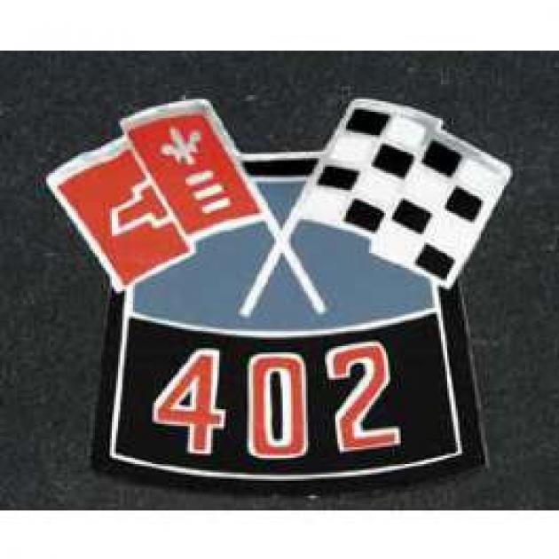 Full Size Chevy Air Cleaner Decal, 402ci Crossed-Flags, 1965-1972 ...