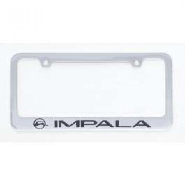 Full Size Chevy License Plate Frame, Chrome, With Engraved Impala ...