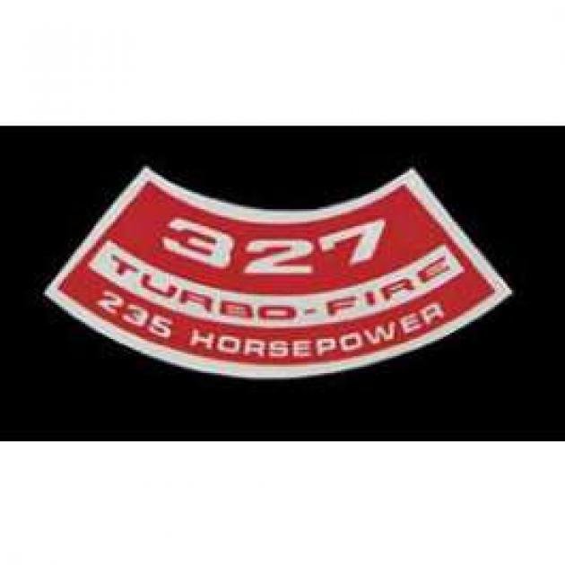 Full Size Chevy Air Cleaner Decal, 327ci/235hp, Turbo-Fire, 1969 ...