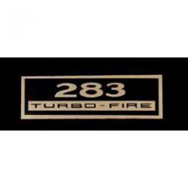 Full Size Chevy Valve Cover Decal, Turbo-Fire, 283ci, 1962-1963 ...
