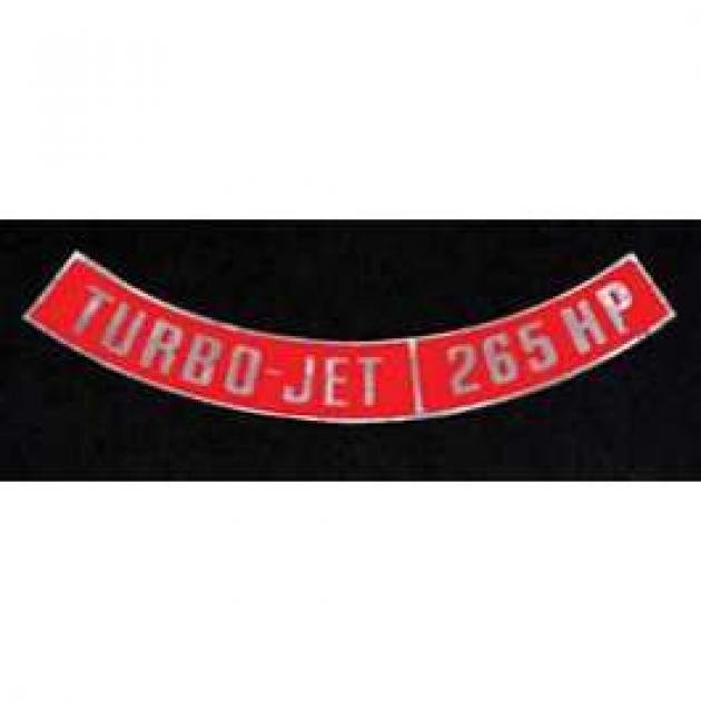 Full Size Chevy Air Cleaner Decal, Turbo-Jet, 265hp, 1969 | Classic Chevy