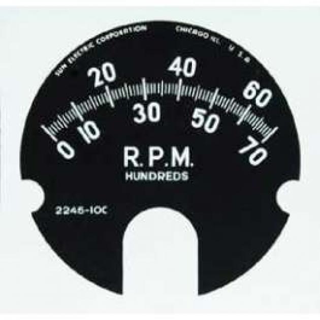 Full Size Chevy Tachometer Face Decal, 7000 RPM & No Red Line, 1961 ...