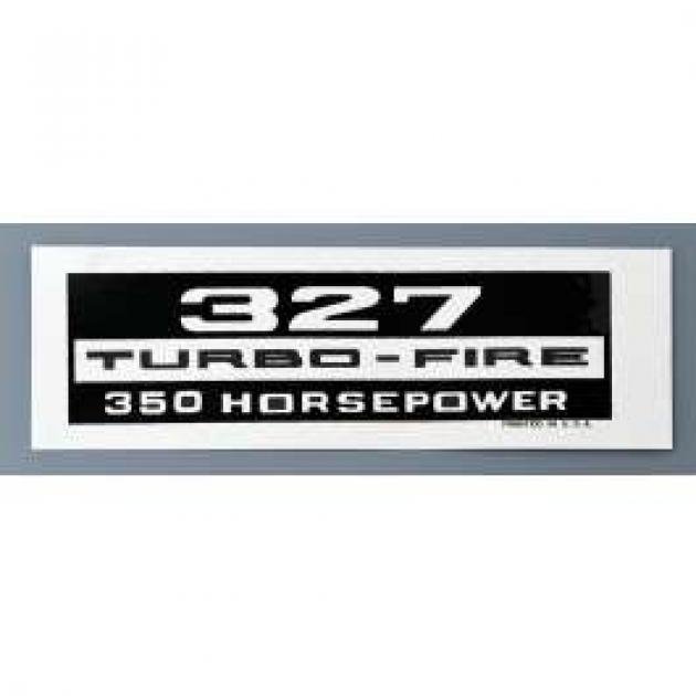 Full Size Chevy Valve Cover Decal, 327ci/350hp Turbo-Fire, 1958-1964 ...