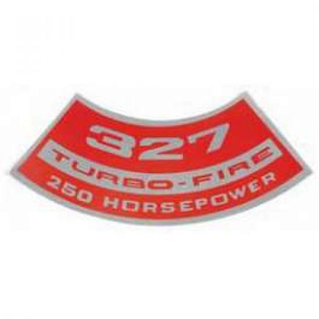 Full Size Chevy Air Cleaner Decal, Turbo-Fire, 327ci/250hp, 1968 ...