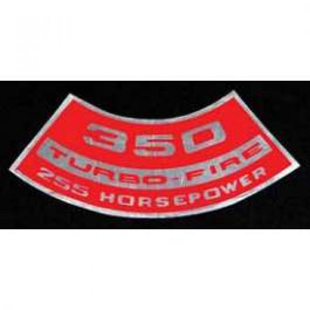 Full Size Chevy Air Cleaner Decal, Turbo-Fire, 350ci/255hp, 1969 ...