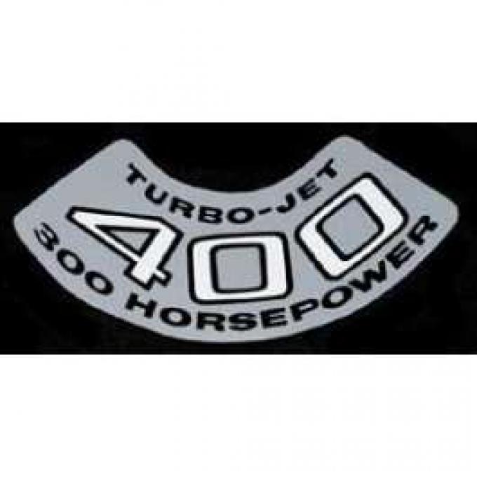 Full Size Chevy Air Cleaner Decal, 400ci/300hp Turbo-Jet, 1965-1972 ...