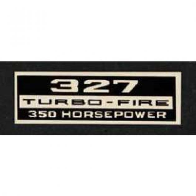 Full Size Chevy Valve Cover Decal, 327ci/350hp Turbo-Fire | Classic Chevy