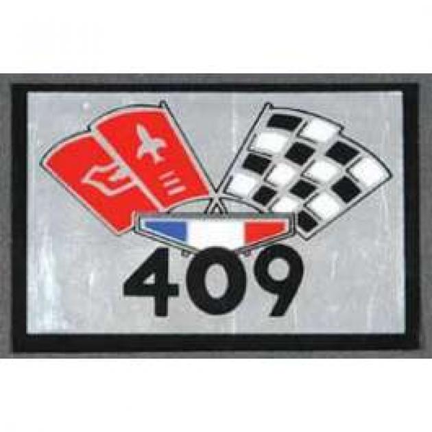 Full Size Chevy Air Cleaner Decal, 409ci Crossed-Flags, 1963 | Classic ...