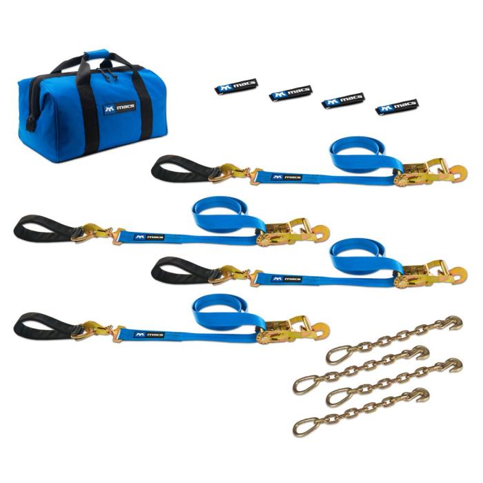 Race Ramps 2 x 6 Ultra Pack Tie-Down Straps with Detachable Axle Straps ...