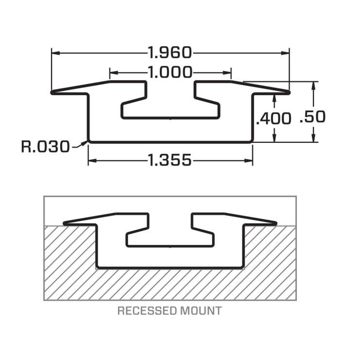 Race Ramps VersaTie Recess-Mounted Track Kit with Flanged Edge (Series ...