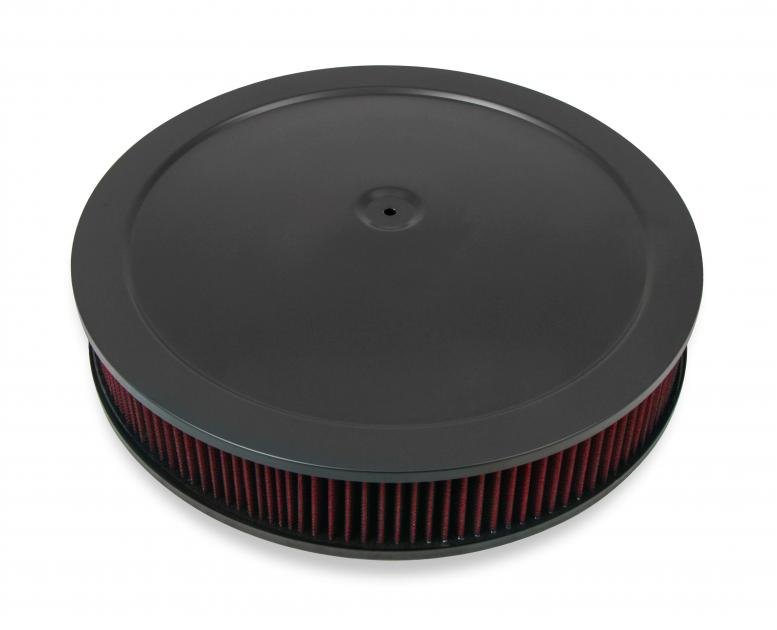 Holley 4150 Drop Base Air Cleaner Black w/3" Red Washable Gauze Filter ...