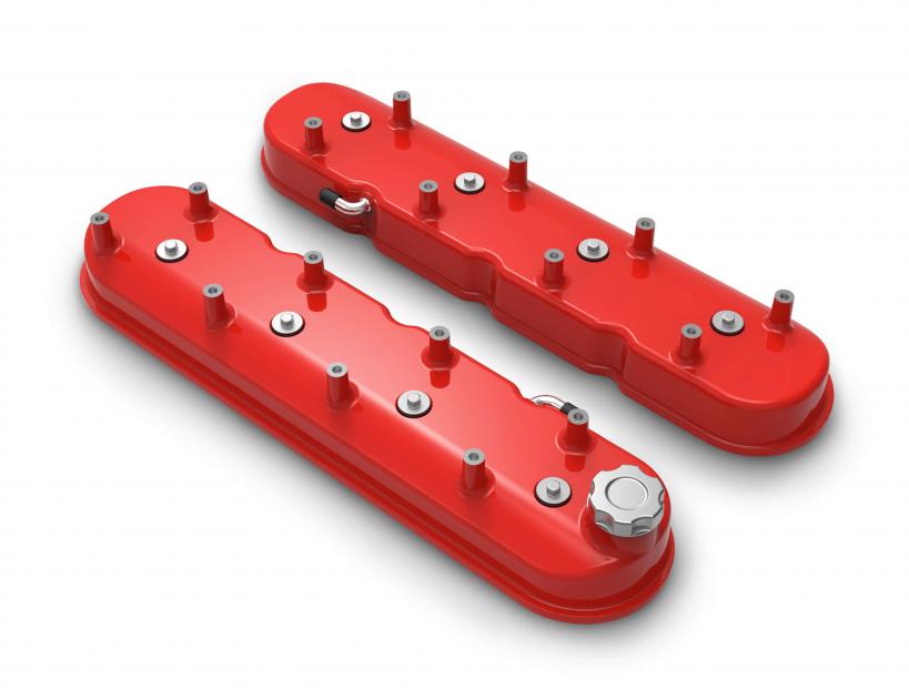 Holley Tall LS Valve Covers, Gloss Red 241-113 | Classic Chevy