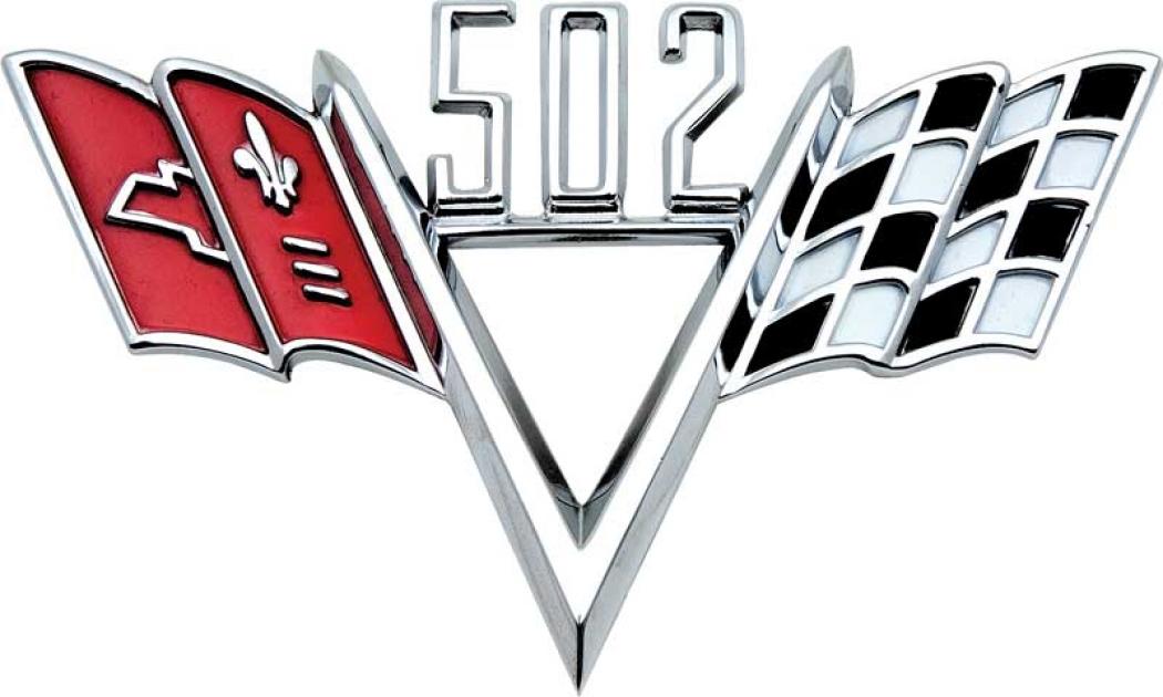 1963-72 Chevrolet, "502 Crossed Flags", Front Fender Emblem, Each ...